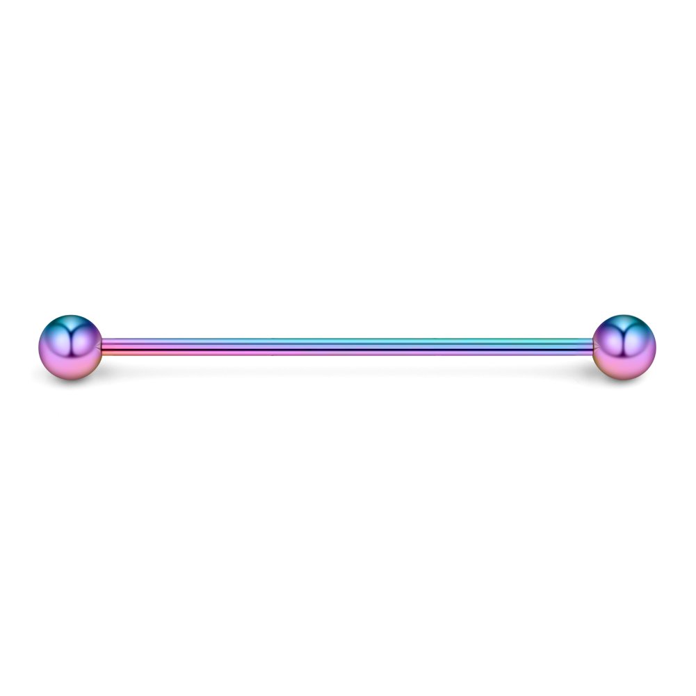 Ruifan 16 Gauge Industrial Barbell Cartilage Earring Body Piercing Jewelry 1 1/2 Inch(38mm) - Mix Color