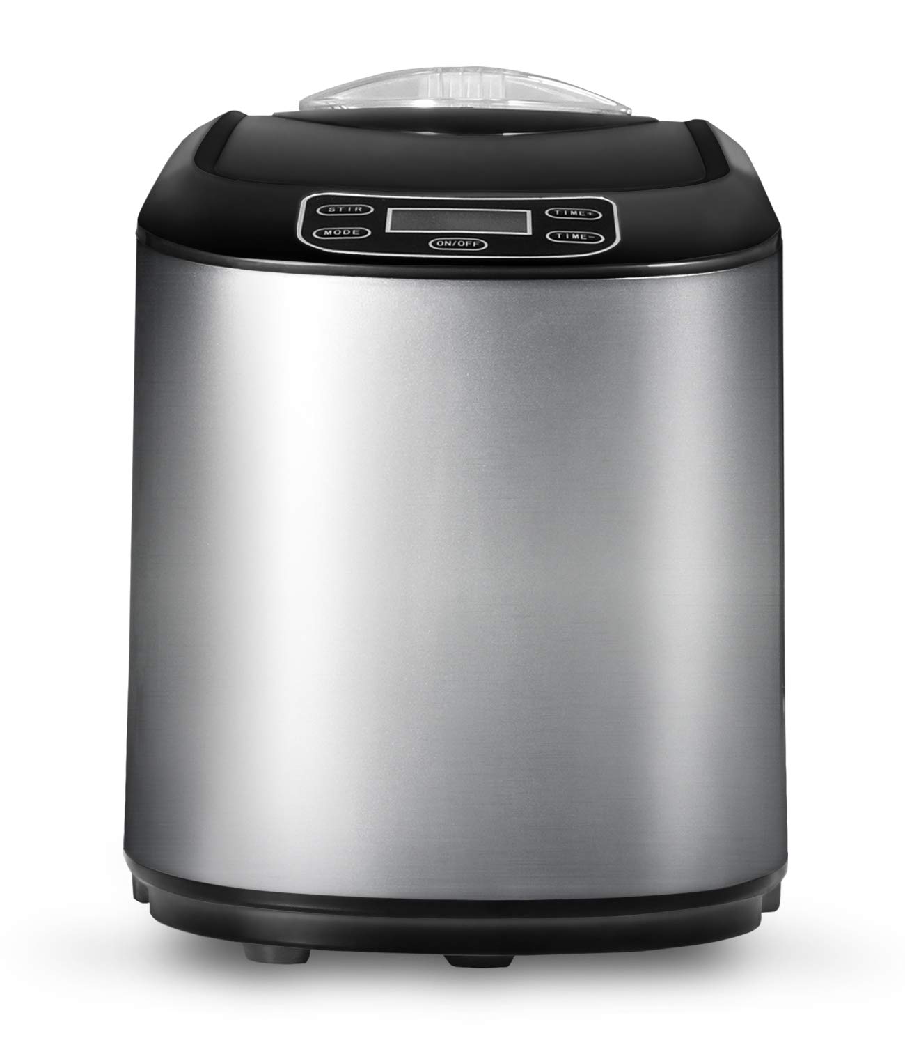 WATOOR Compressor Ice Cream Maker with Ice Cream Scoop, Countdown Timer, LCD Display Screen, A Recipe Booklet, No Pre-freezing, 1.4 Quart, Gray
