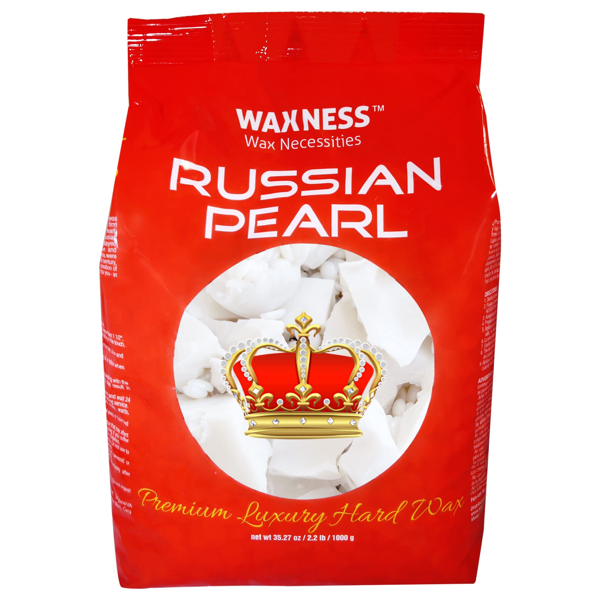 Waxness Polymer Blend Premium Luxury Hard Wax Beads Russian Pearl 2.2 lb / 1 kg
