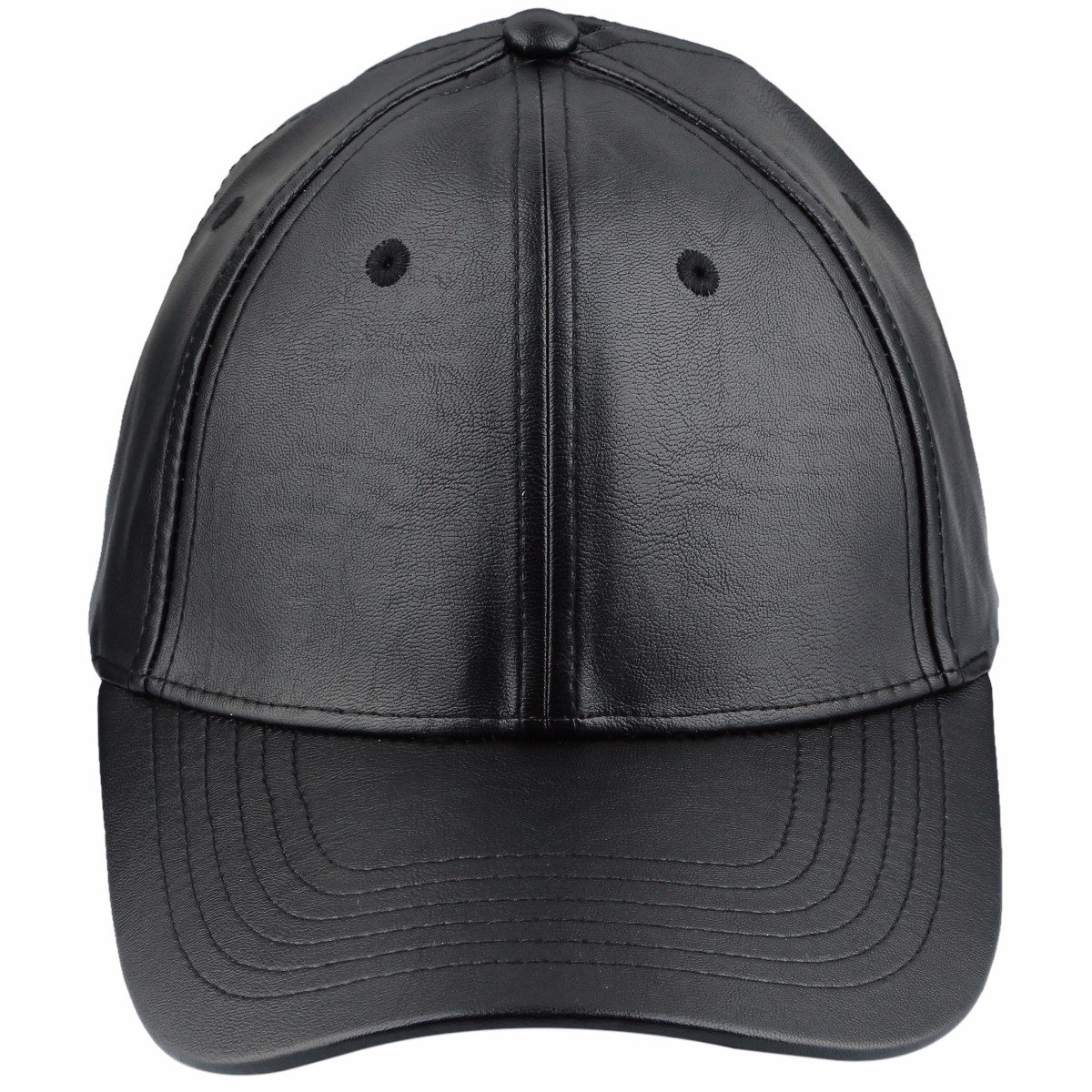Samtree Unisex Baseball Cap,Adjustable PU Leather Corduroy Sun Protection Sport Hat(01-Black(Leather))