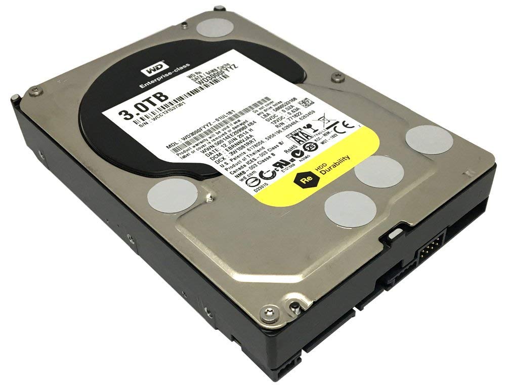 Western Digital RE WD3000FYYZ 3TB 7.2K RPM 64MB Cache 6Gb/s SATA 3.5" Enterprise HDD (Renewed)