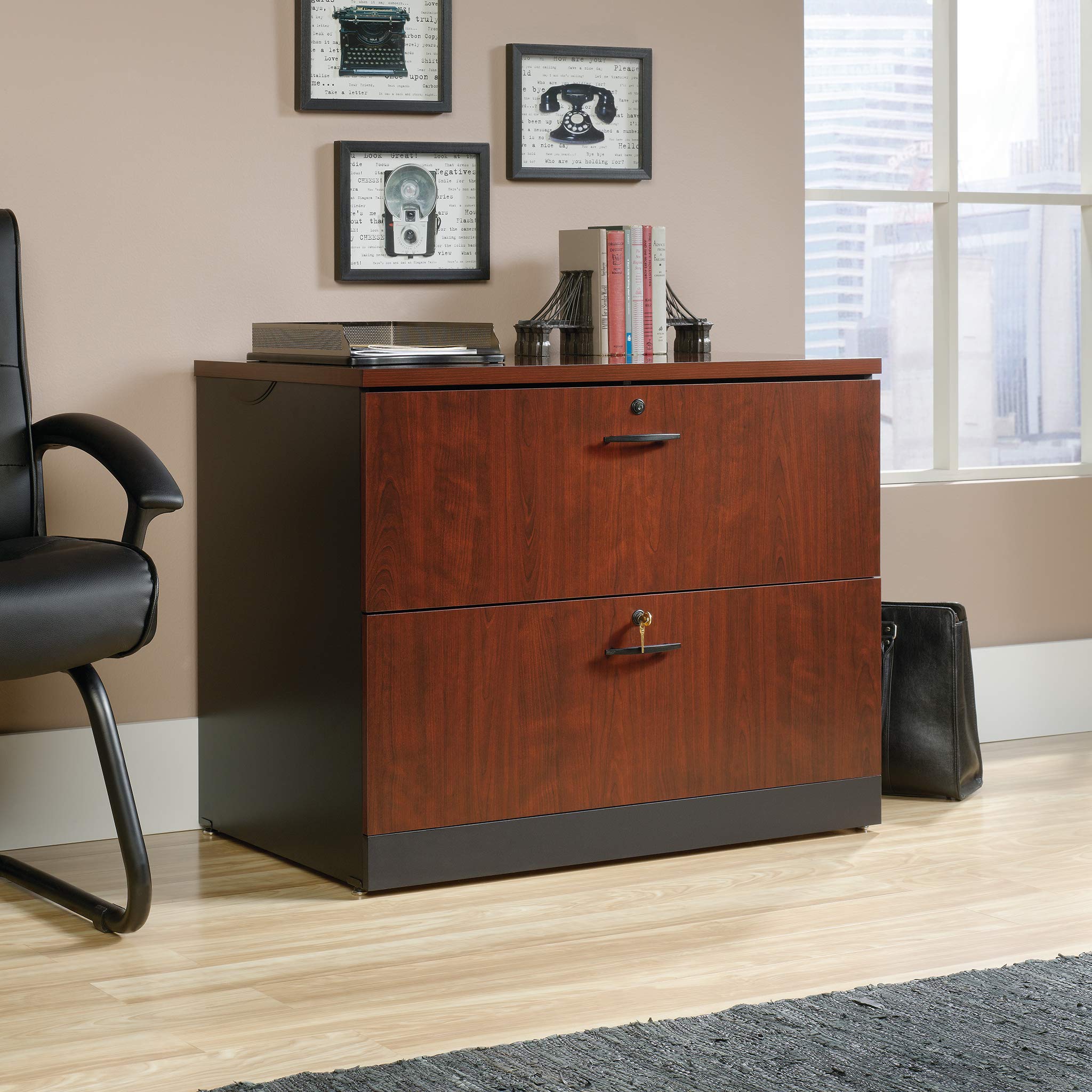 Sauder Via Collection Lateral File, L: 36.54" x W: 23.47" x H: 29.76", Classic Cherry