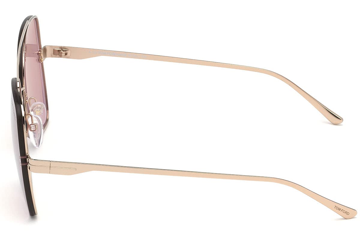 Tom Ford Scout TF 656 28Z Gold Metal Pilot Sunglasses Pink Lens