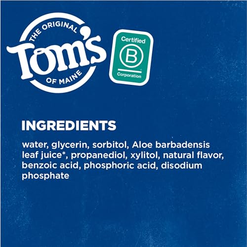 Tom's Of Maine Whole Care Natural Fluoride Mouthwash, Fresh Mint, 16 Oz (Pack of 3) (Packaging May Vary)