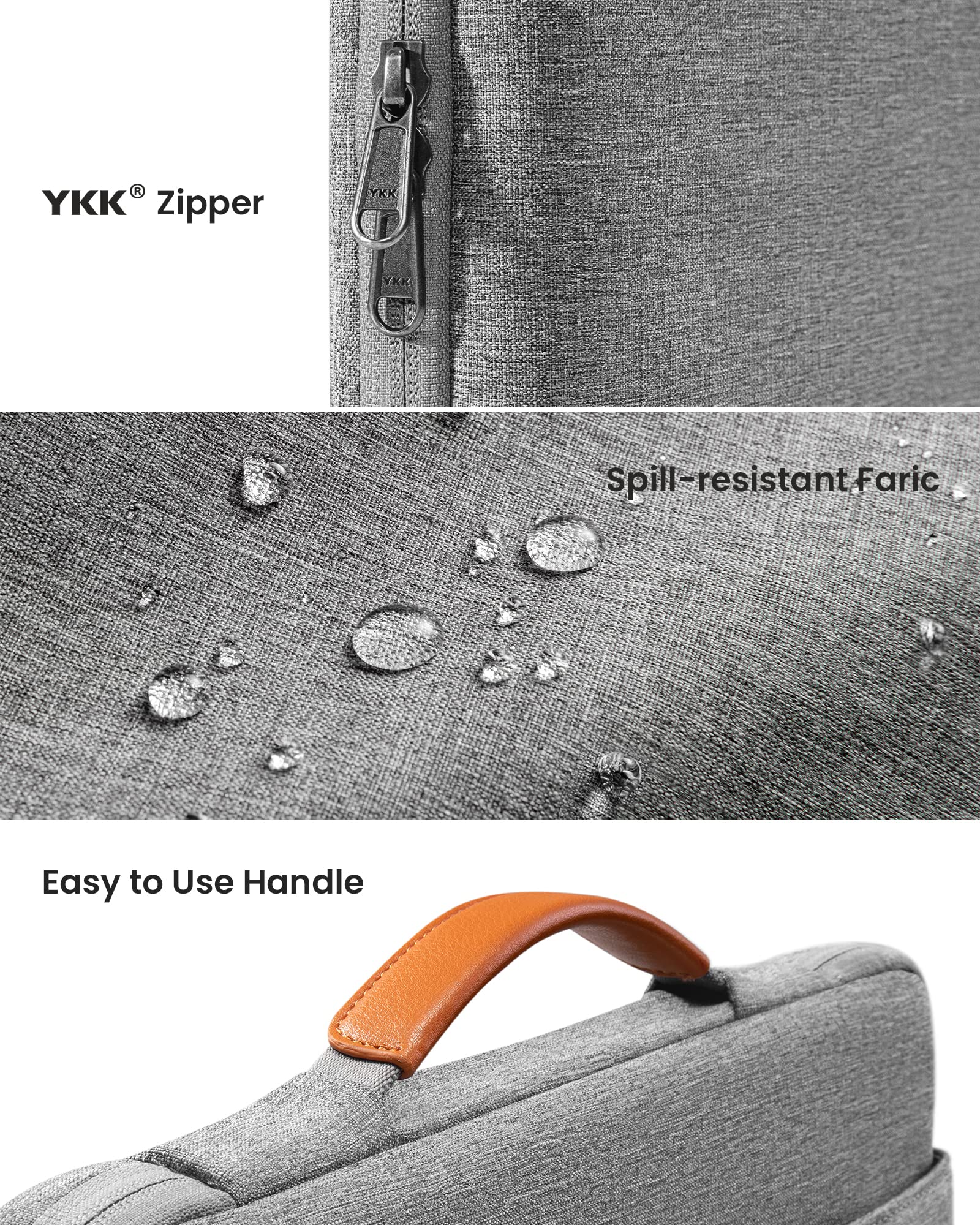 tomtoc 360 Protective Laptop Sleeve for 13-inch MacBook Air M3/A3113 2024, M2/A2681, M1/A2337, MacBook Pro M2/A2686, M1/A2338, Water-Resistant Accessory Case Bag for 13-inch iPad Pro M4/iPad Air M2