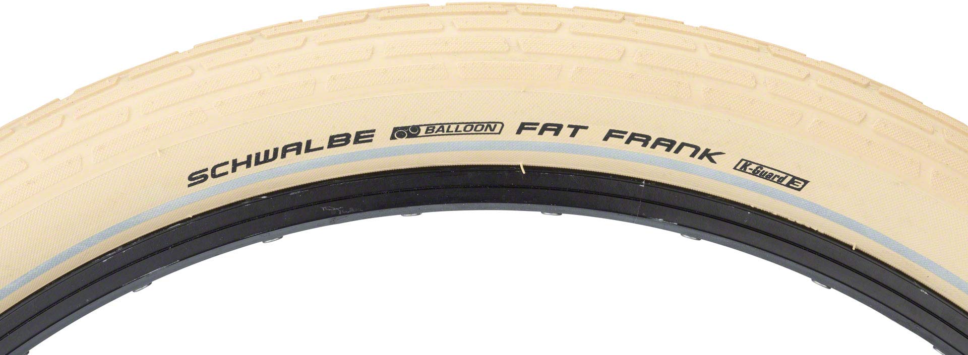 SCHWALBE - Fat Frank Cruiser and Road Wire Clincher Bike Tire | 26 x 2.35 | Active Line | Crème/Reflective