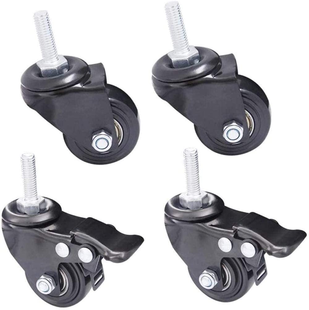Wheel Thread Stem Castor Wheels Heavy Duty Casters 1.5 Inch M8 Bolt Universal Swivel Industrial Furniture Trolley Transport Casters for Table I