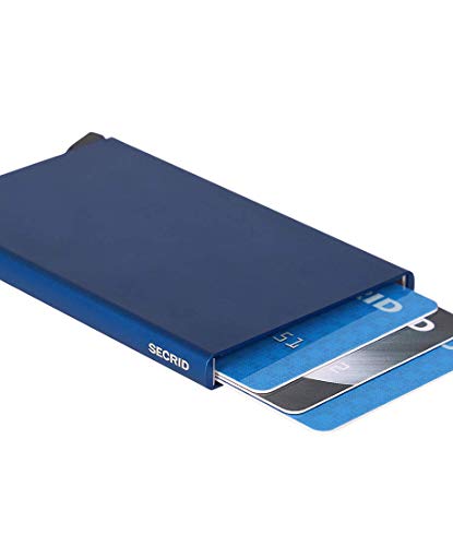 Secrid Card Protector with RFID Proection, Blue, Very Slim Credit Card Holder