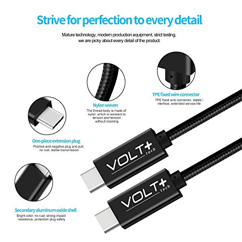 Works Professional Dual PDUSB-C PDUSB-C for Microsoft Surface Duo 2 Cable Gen2 USB 3.1 with 100W +10Gbps Quick Charge Data Speeds. (1.2M4Ft)