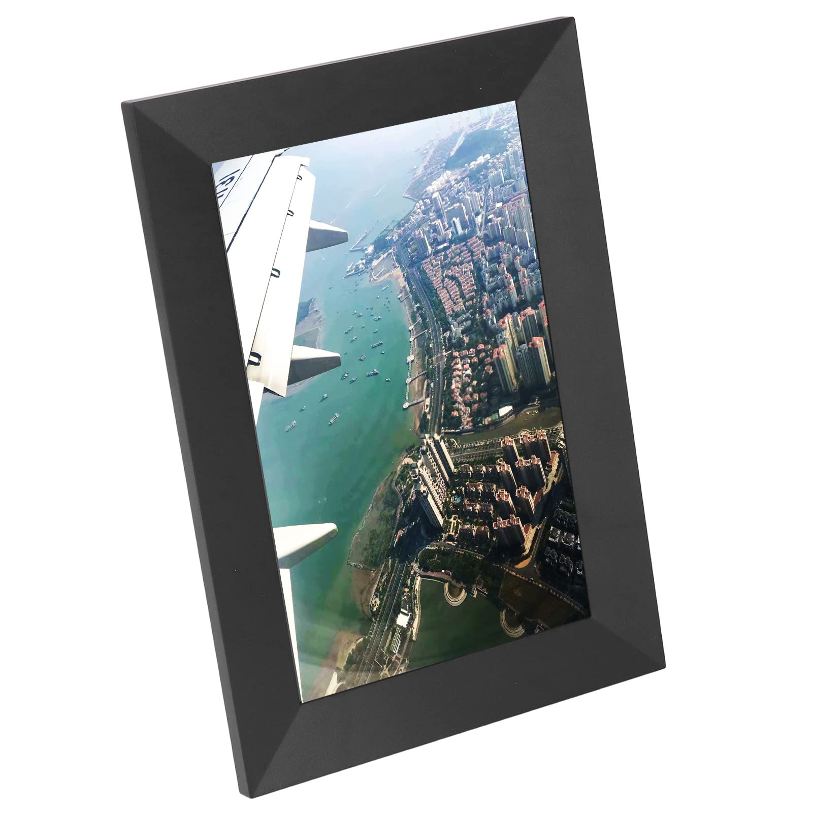 WiFi Digital Photo Frame, Music Playing 8 Inch Electronic Album HD Touch Screen Auto Rotation for Home (US Plug)