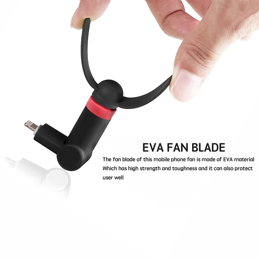 Wuedozue Portable Mini Fan [180 Rotating] Small Cool Cooler Cell Phone Fan Compatible with iPhone 14/14 Pro Max/13/13 Pro Max/12/11/12 Pro/Xs/Max/X/iPod and Other Devices
