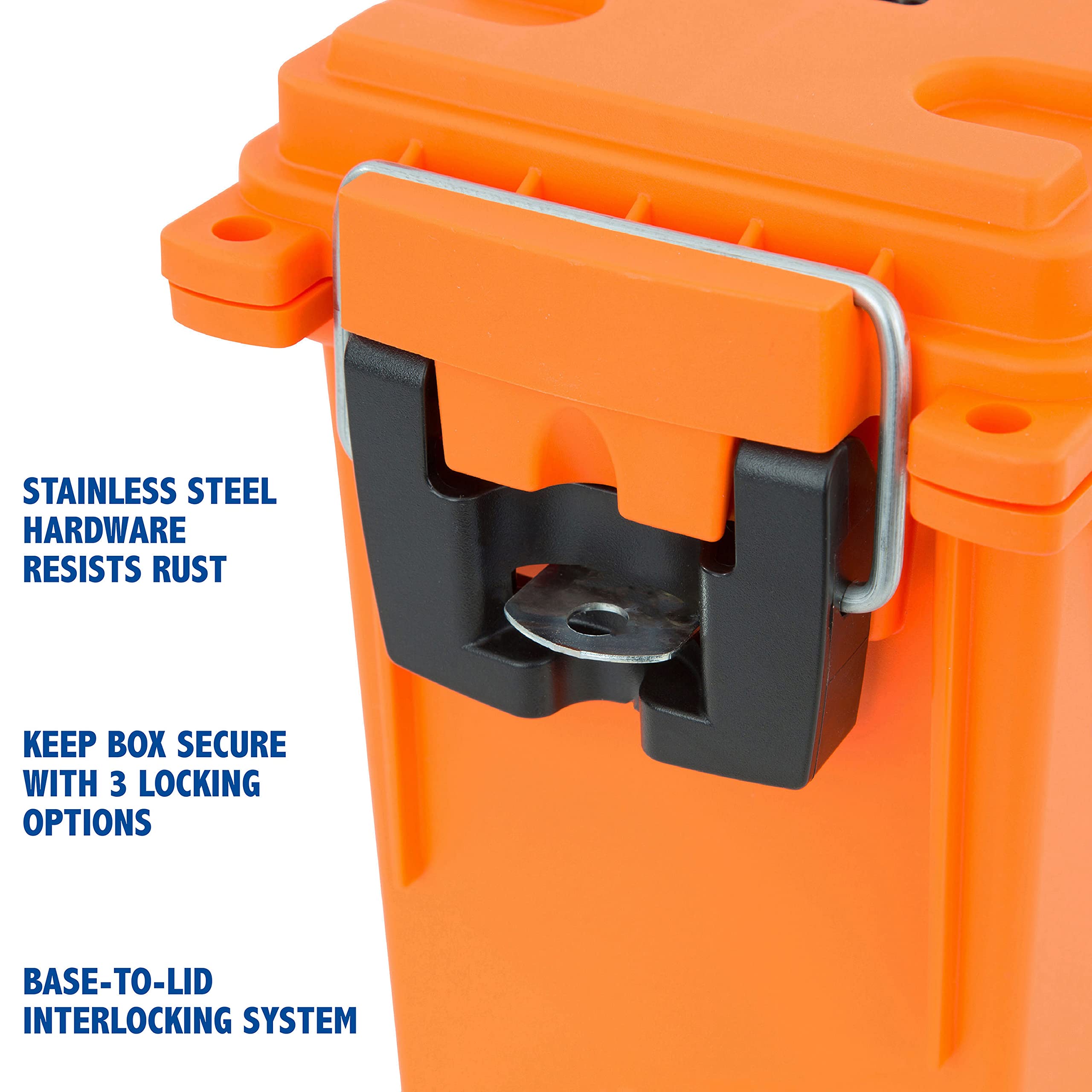 Sheffield 12681 White Marine Storage Box, Ammunition Storage Boxes, Water Resistant Box, 3 Locking Options