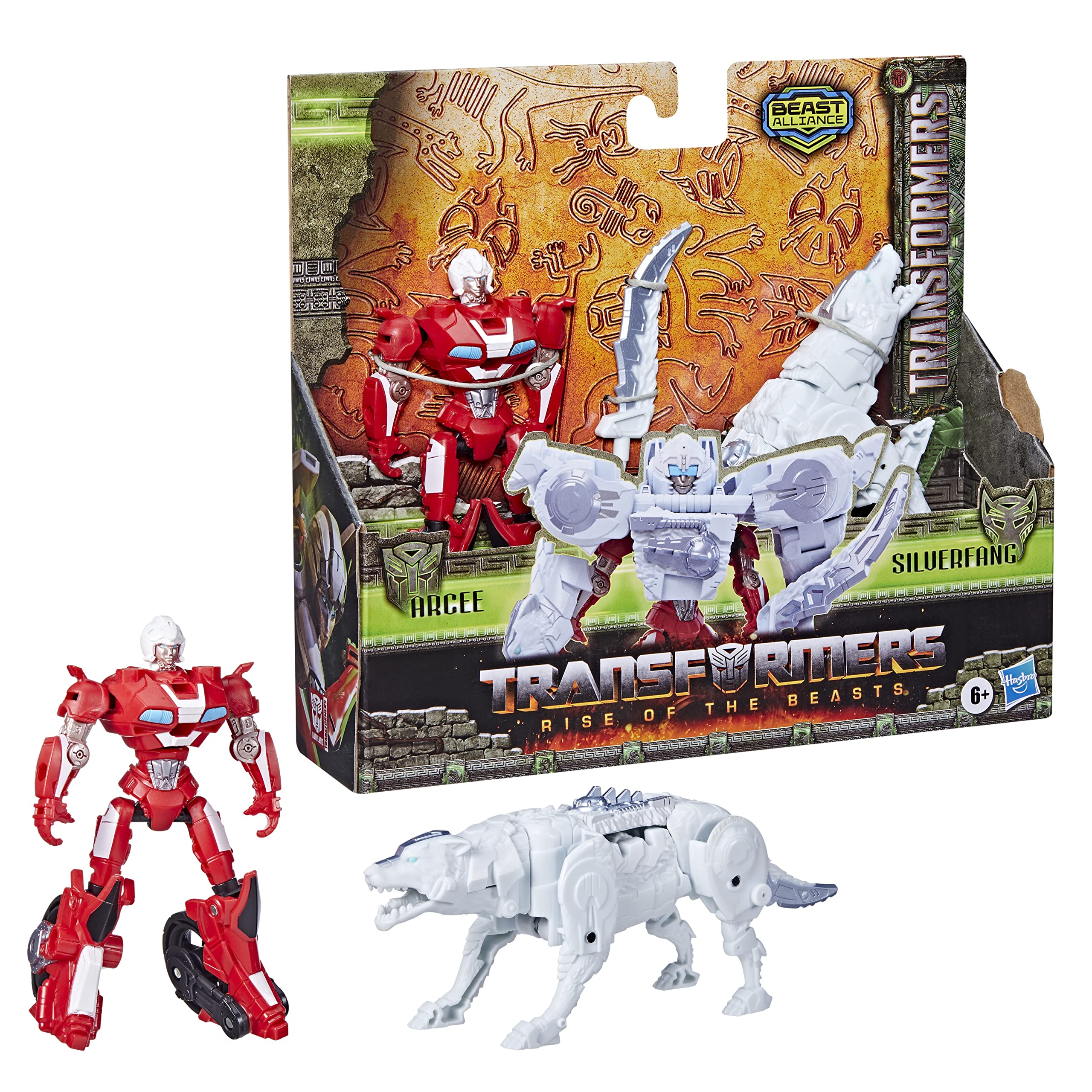 Transformers: Rise of The Beasts Movie, Beast Alliance, Beast Combiners 2-Pack Arcee & Silverfang Toys, Ages 6 and Up, 5-inch