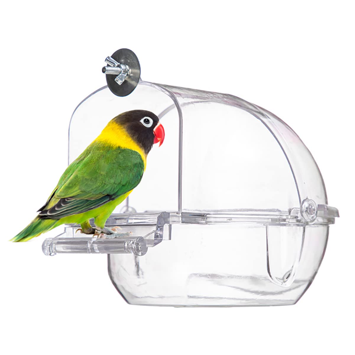 Shuoxpy Bird Bath Cage Parrot Bath Box Bird Cage Accessory Supplies Bathing Tub Bird Bathing for Lovebirds Canaries Cockatiel Budgerigars Parakeets