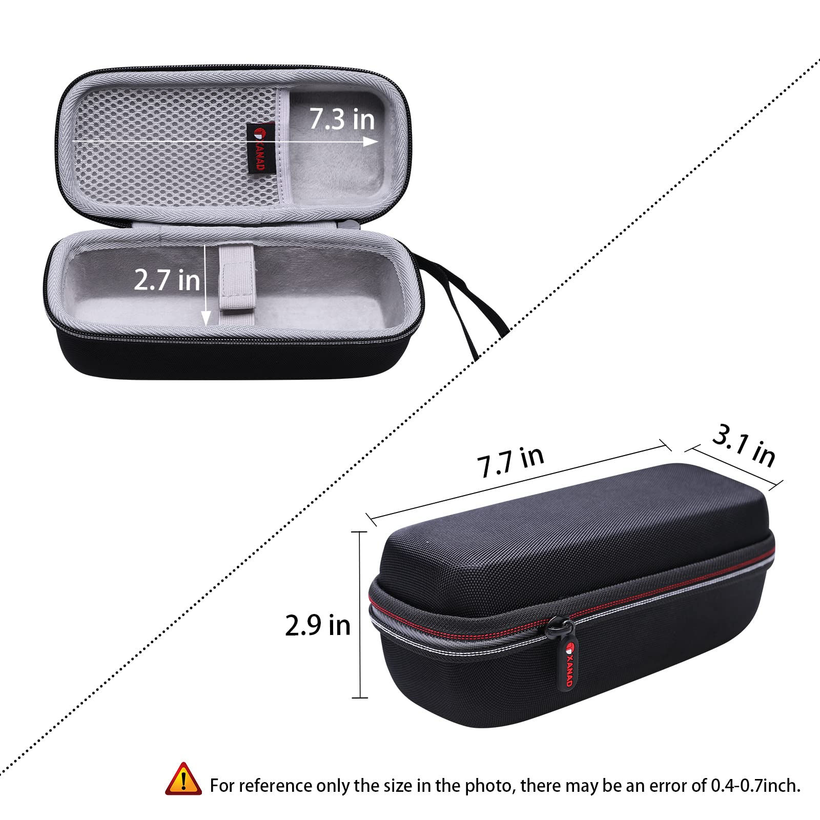 XANAD Travel Case for JBL Flip 4 or Sonos Roam 2/1 Portable Wireless Smart Bluetooth Speaker - Carrying Organizer Storage Bag