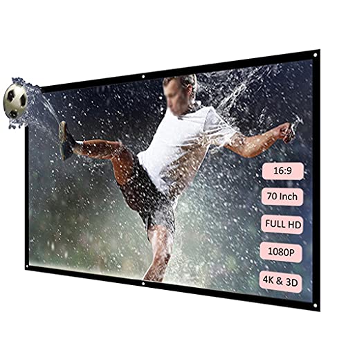 XDDCDH 70'' Portable Projector Screen 16:9 White Dacron 70" Diagonal Projection Screen Foldable Home Theater for Wall Projection