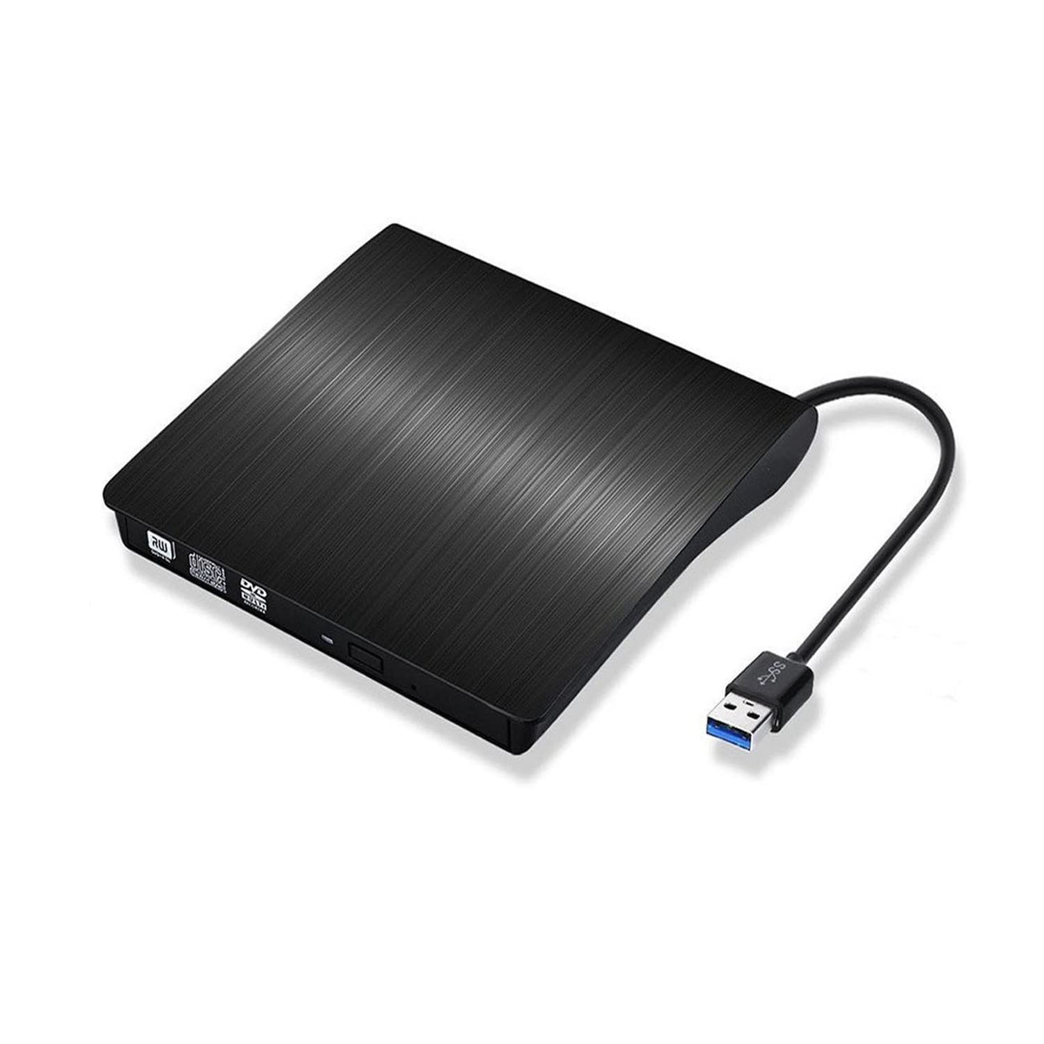 Xglysmyc USB 3.0 External CD/DVD Drive,Ultra-Thin Touch Portable High-Speed Data Transfer CD/DVD-RW Burner Player for Desktop Laptop Ultrabook Support Windows XP/7/8/10/Vista,Mac OS-Black