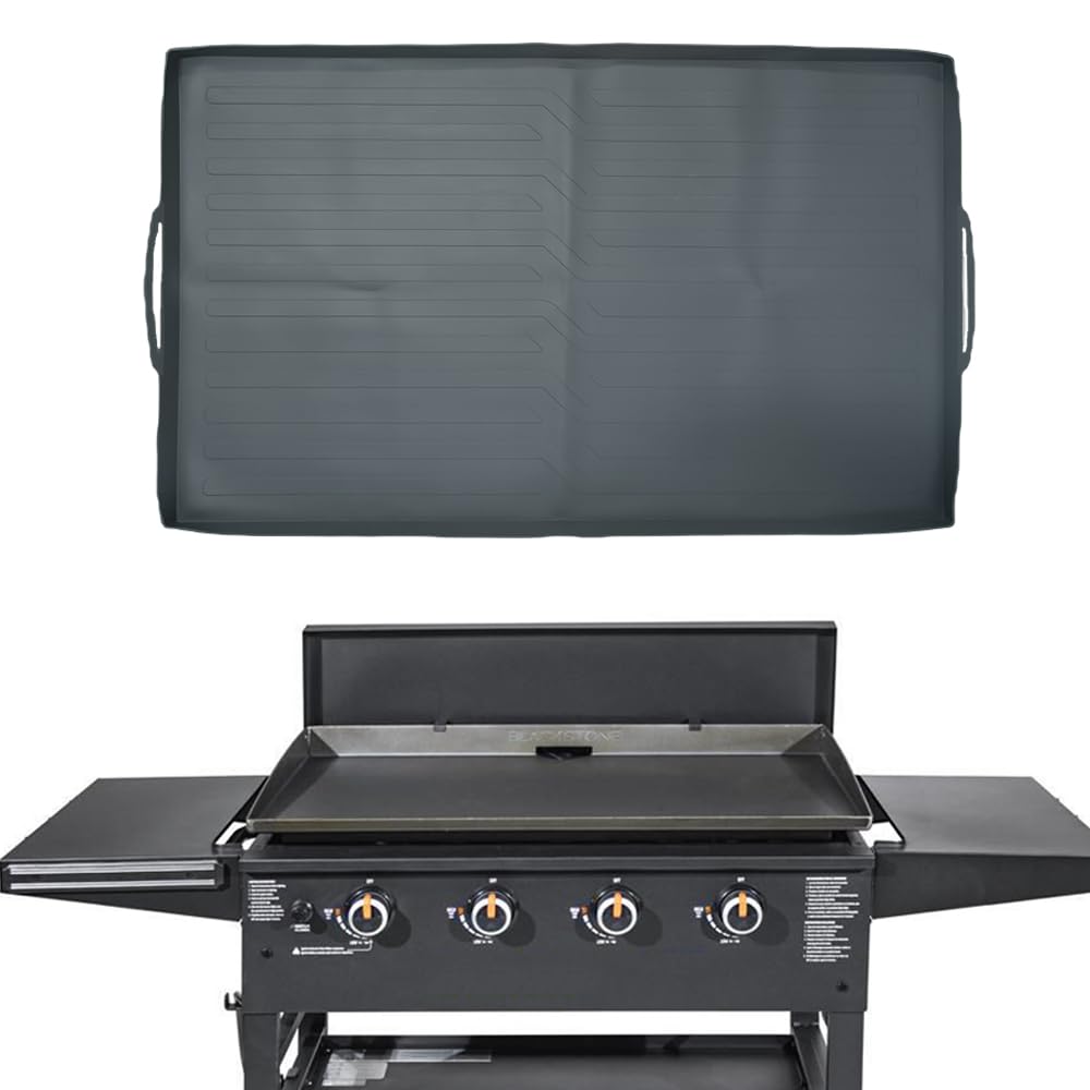 Silicone Griddle Mat 36 Inch, YIFVNGHUI Upgraded Griddle Mats for Outdoor Griddle Reusable Grill Top Cover for Blackstone Griddle Accessories Silicone Mat(Gray)