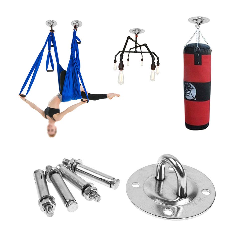 XIAN 2 Pack Wall Ceiling Mount Bracket Sandbag Hook Fixed Plate for Suspension Strap Trainer, Suspension Kit for Suspension, Gymnastics Ring, Aerial Yoga Swing and Hammock, Battle Ropes, Suspension