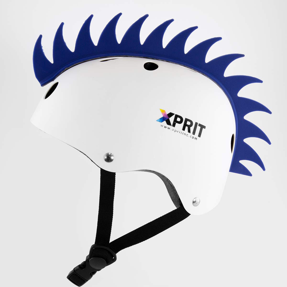 XPRIT Mohawk, Warhawk Wig Accessory Adhesive/Stick On Helmet for Skateboarding, Dirt-Bikes, Motorcycle, Cycling (Blue Warhawk)