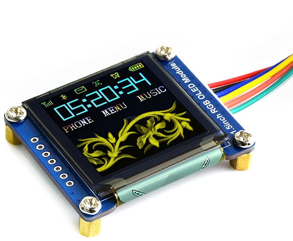 XYGStudy 1.5 inch RGB OLED General Display Module, Pixels 128x128 16-bit High Color SPI Interface for Raspberry Pi Jetson Nano STM32