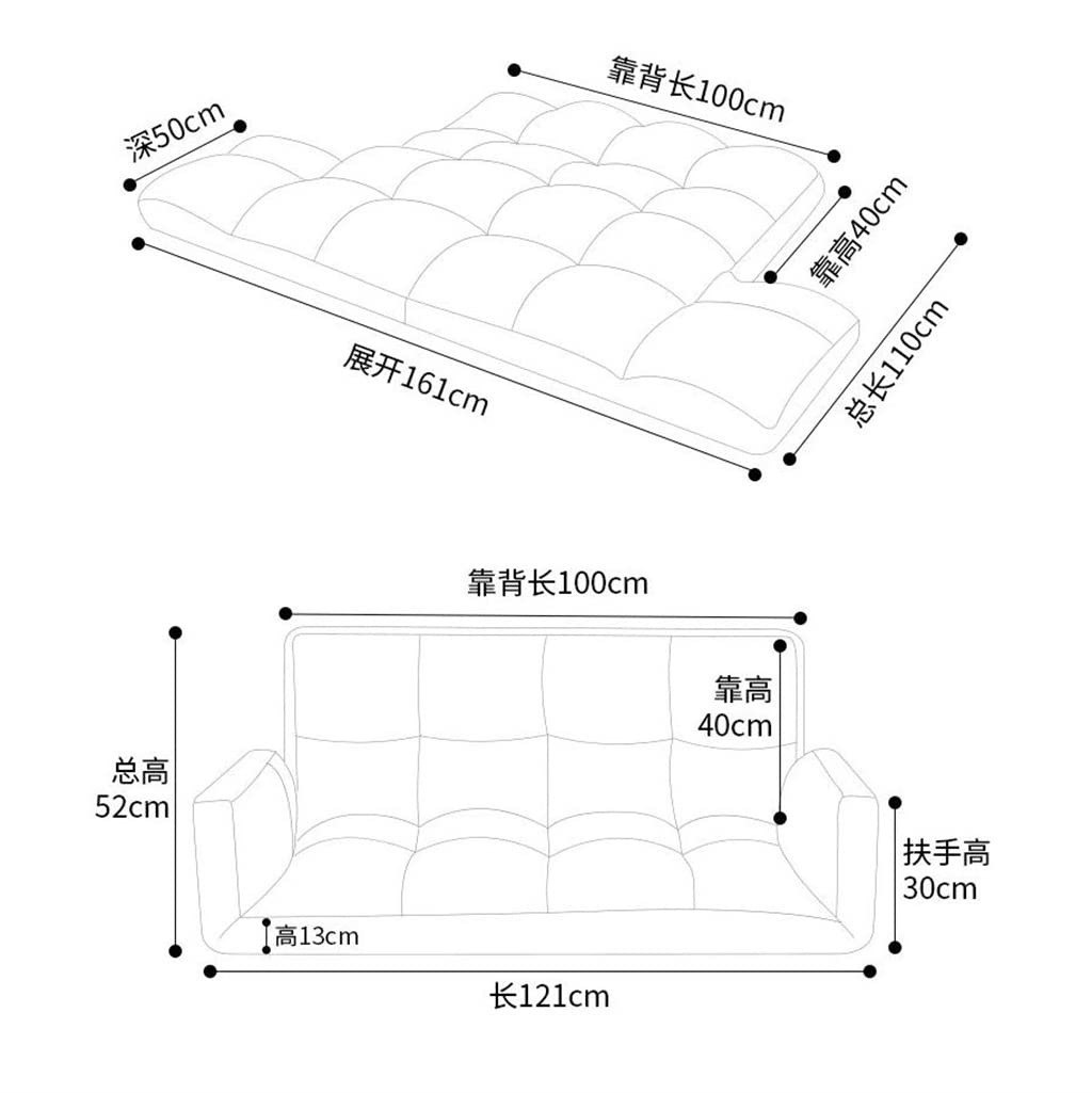 SLNFXC Lazy Susan Tatami Small Flat Single Double Balcony Bedroom Reclinable and Sleepable Folding Sofa Bed