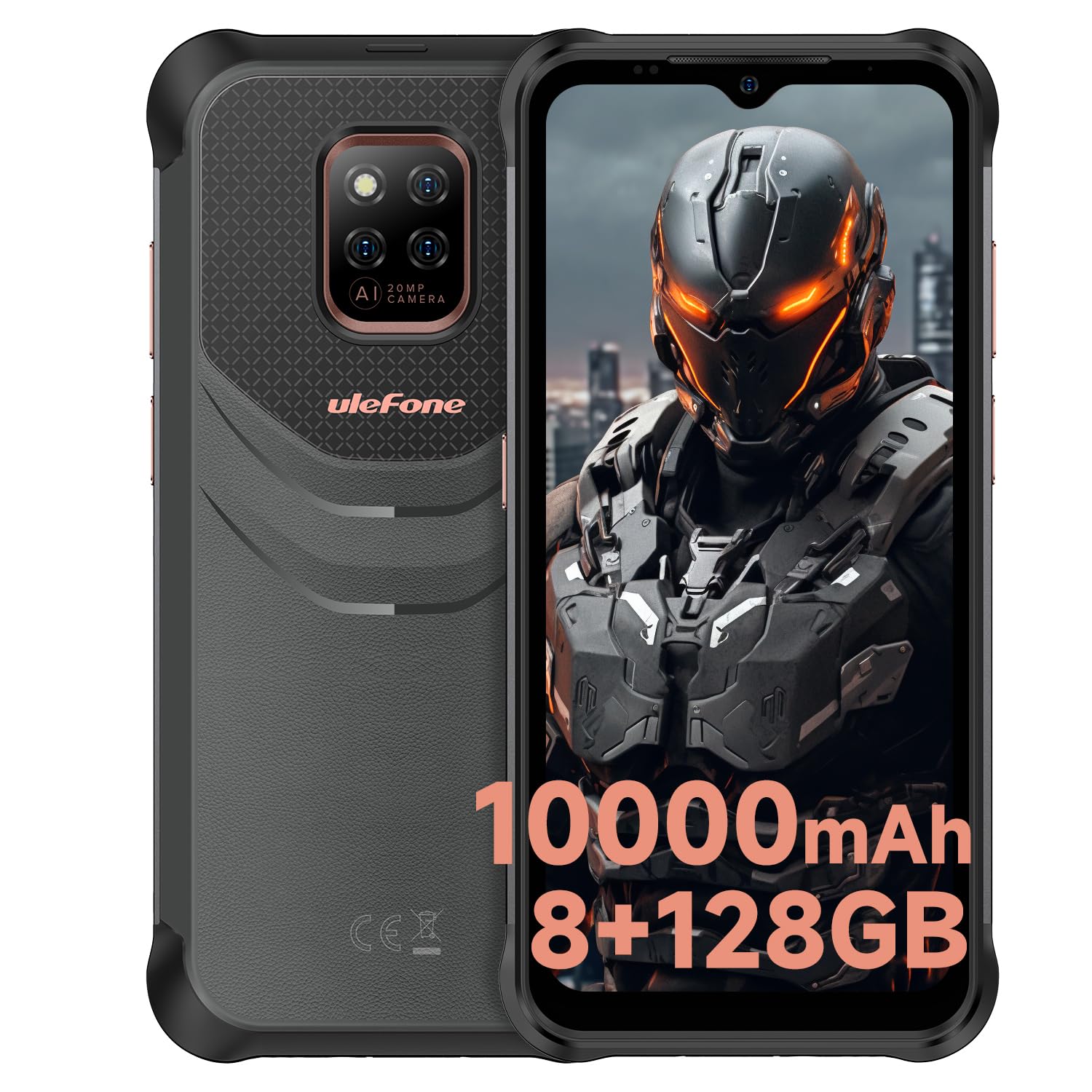 Ulefone Android 12 Rugged Smartphones, Power Armor 14 Pro 10000mAh Battery, 8GB+128GB, Helio G85 Octa-core Waterproof Rugged Phone, 6.52” HD+, 20MP AI Camera, Dual Sim 4G Unlocked Cell Phone