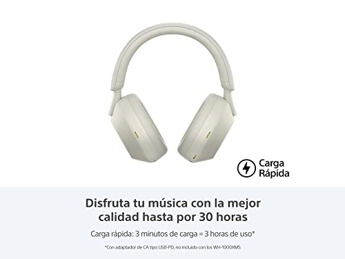 Sony WH-1000XM5 Noise Canceling Wireless Headphones - 30hr Battery Life - Over-Ear Style - Optimized for Alexa and Google Assistant - Built-in mic for Calls - Silver