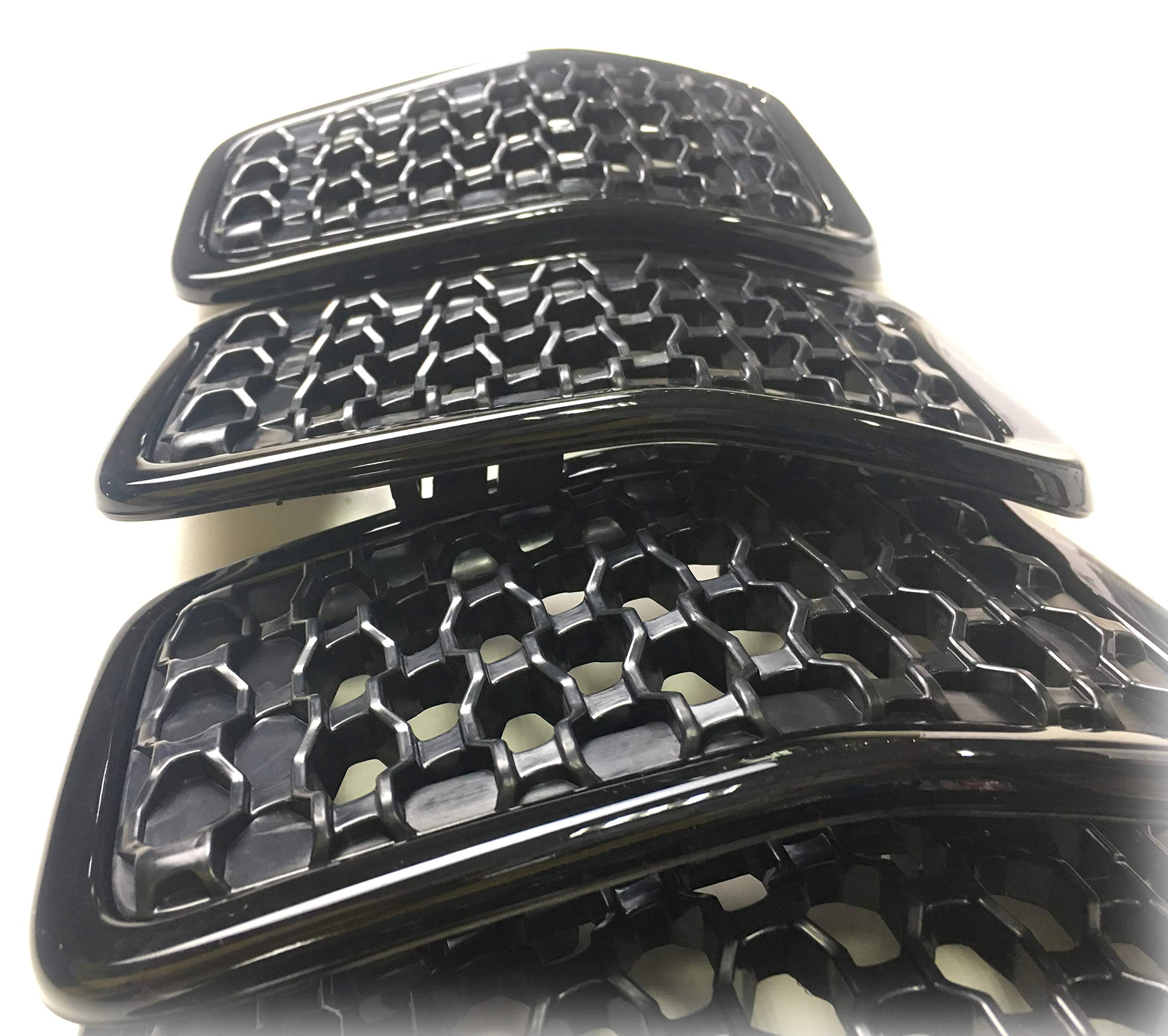 YAV Fit for 2019 2020 2021 Jeep Cherokee Black Grill Inserts Front Grille Inserts Honeycomb Mesh Cover Accessories 7PC