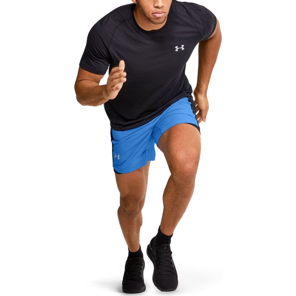 Under Armour Qualifier Speedpocket 7" Running Short, Water (464)/Reflective, X-Large