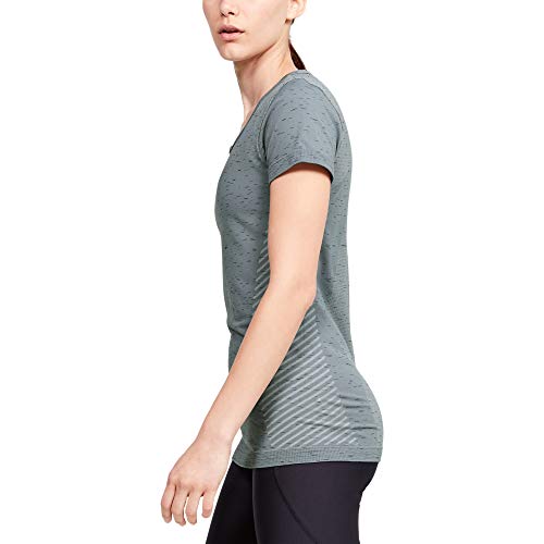 Under Armour Seamless Melange Short Sleeve T-shirt, Hushed Turquoise (396)/Metallic Silver, Large