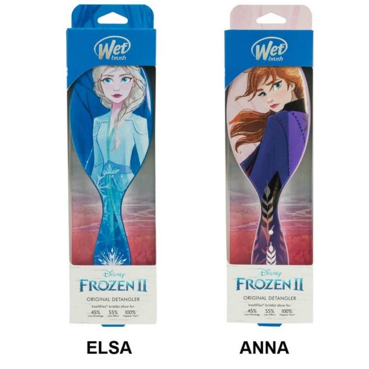 Wet Brush Original Detangler Limited Edition Disney Frozen 2 Collection Bundle. (Elsa - Anna)