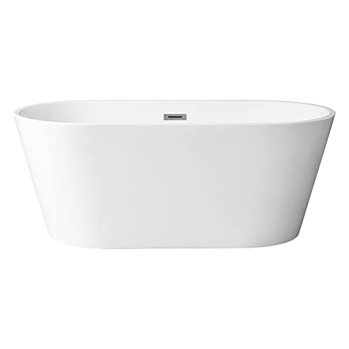 WOODBRIDGE 71" x 31.5" Water Jetted and Air Bubble Freestanding Bathtub, Whirlpool Tub