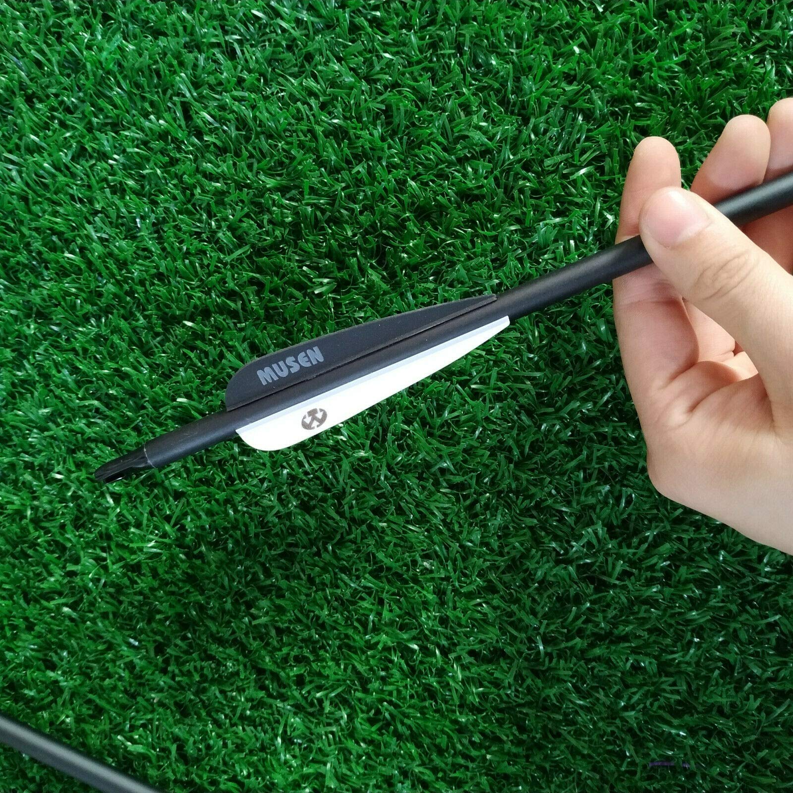 Sososhoot 28" Carbon Arrows 2.95" Feather Spine 500 Hunting Arrows for Compound Bow Recurve Bow