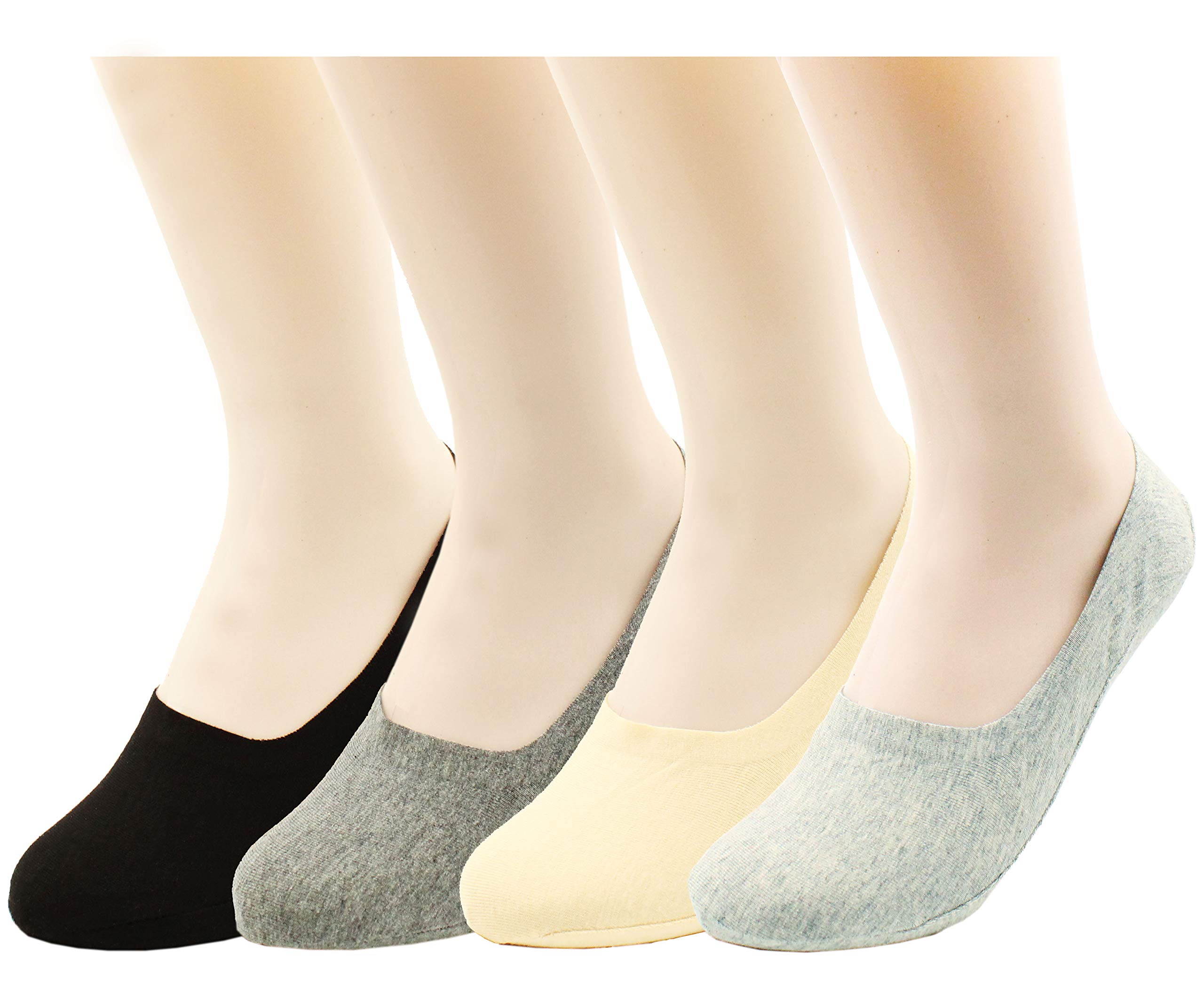 UNID No Show Socks for Women - Low-Cut, Soft Cotton, Non-Slip Silicone Boat Line