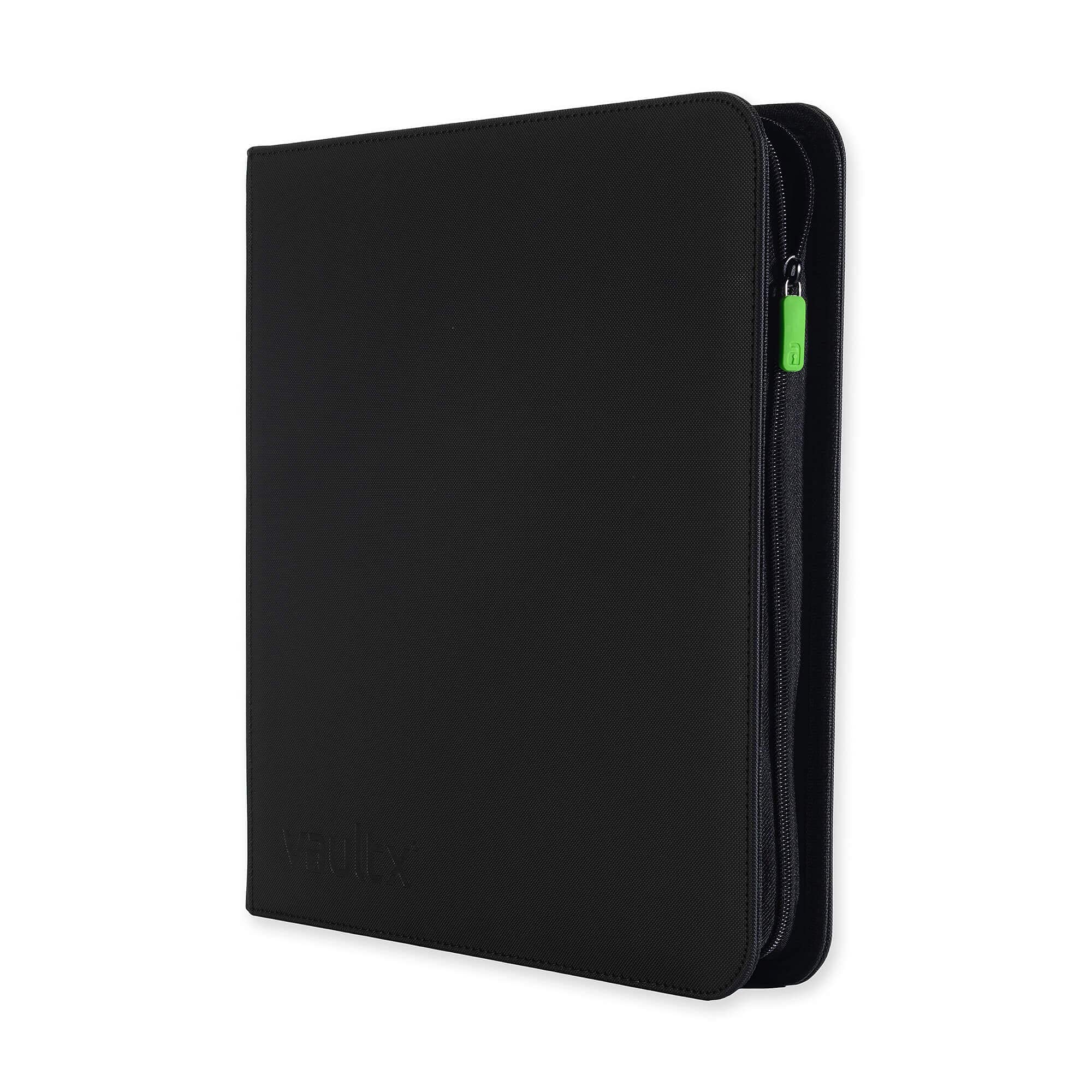 Vault X Premium Exo-Tec Zip Binder 12 Pocket, 20 Double-Sided Pages for 480 Side-Loading Slots for Board, Collectible or Trading Card Game Protective Folder Album (Black)