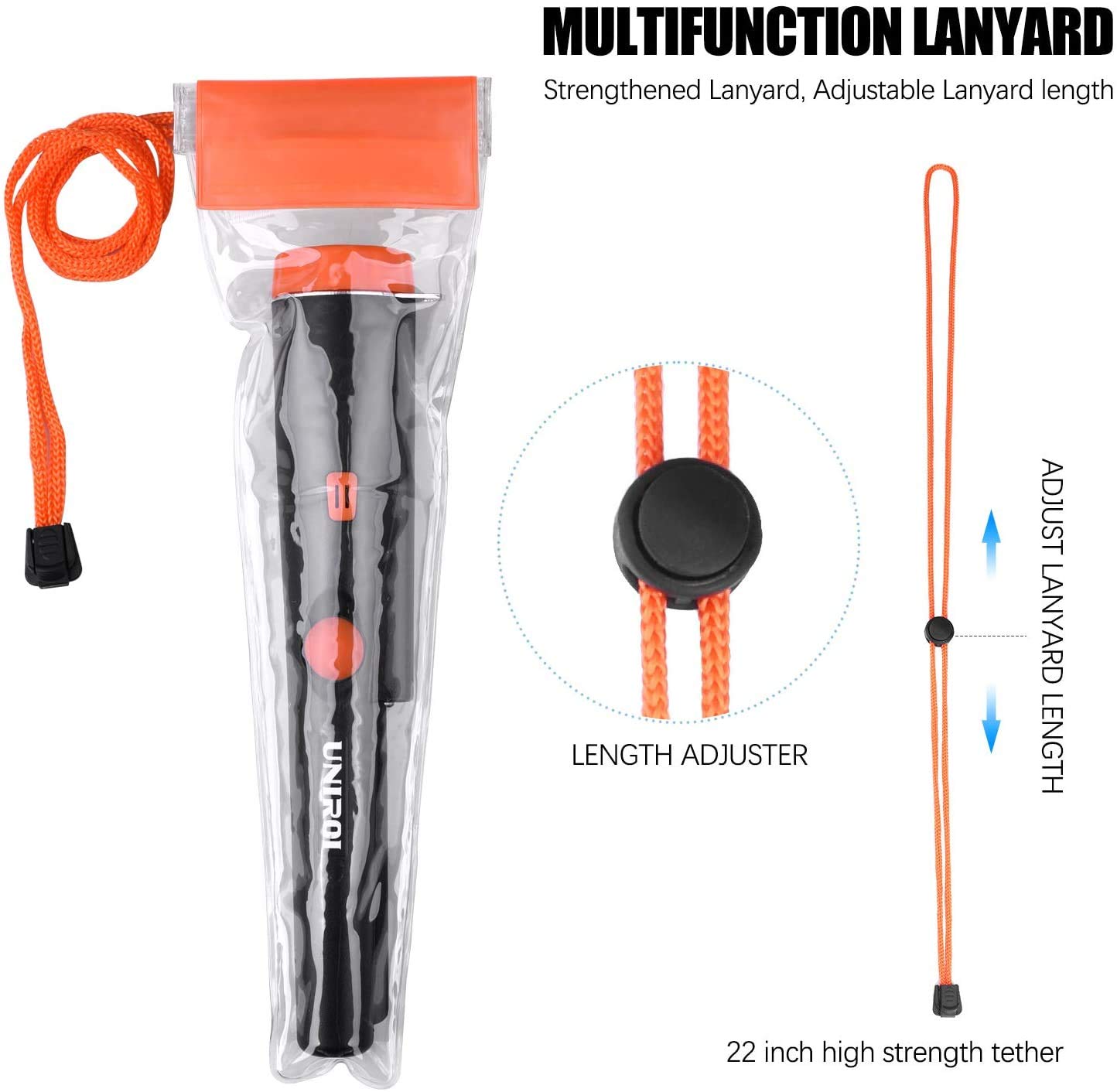 UNIROI Pinpointing Metal Detector, Waterproof Metal Detector Pinpointer IP65, LED Indicators & Vibration,for Adults and Kids, 9V Battery