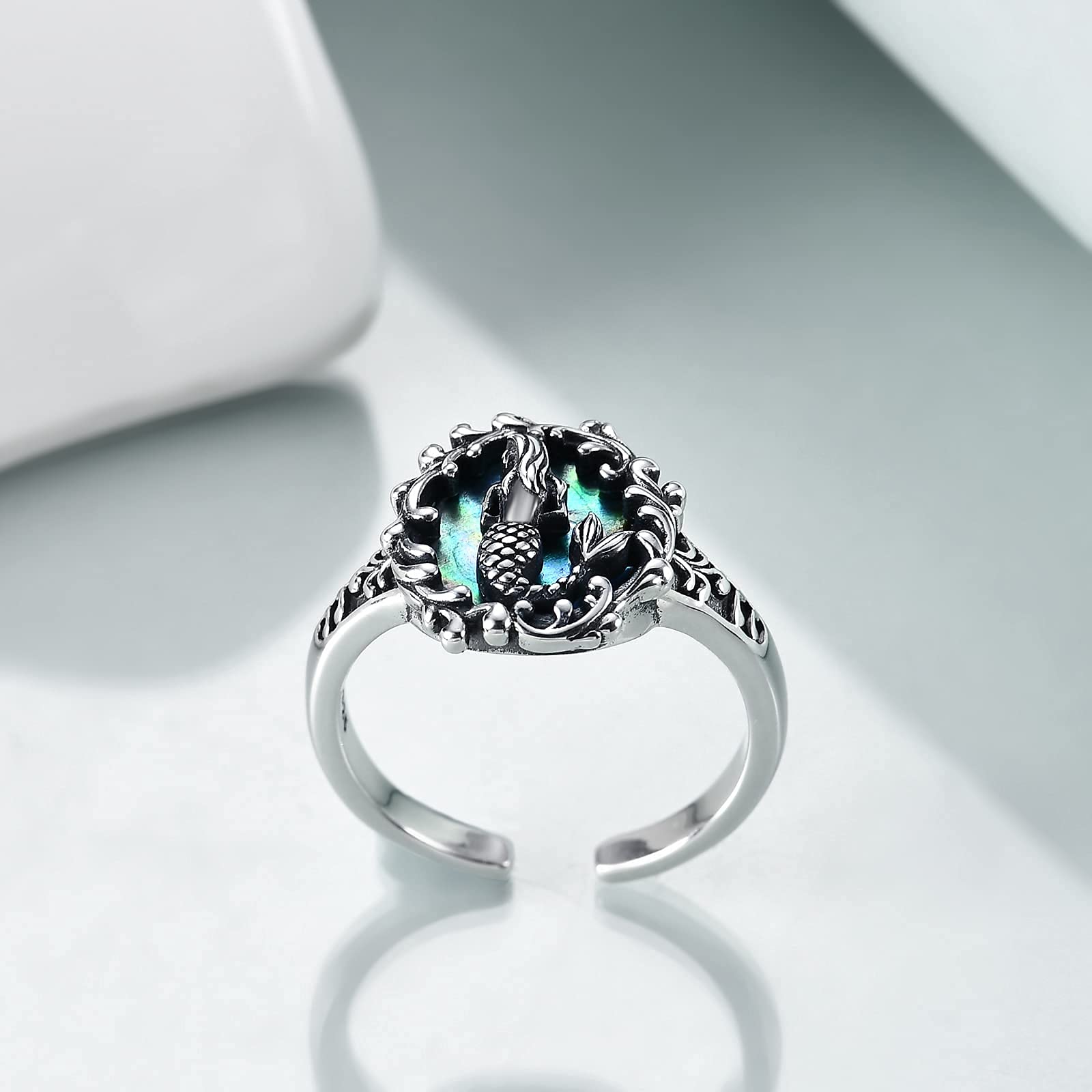 YFN Sterling Silver Simple Mountain Ring Thin Band Adjustable Cute Rings Jewelry Gift for Nature Lovers