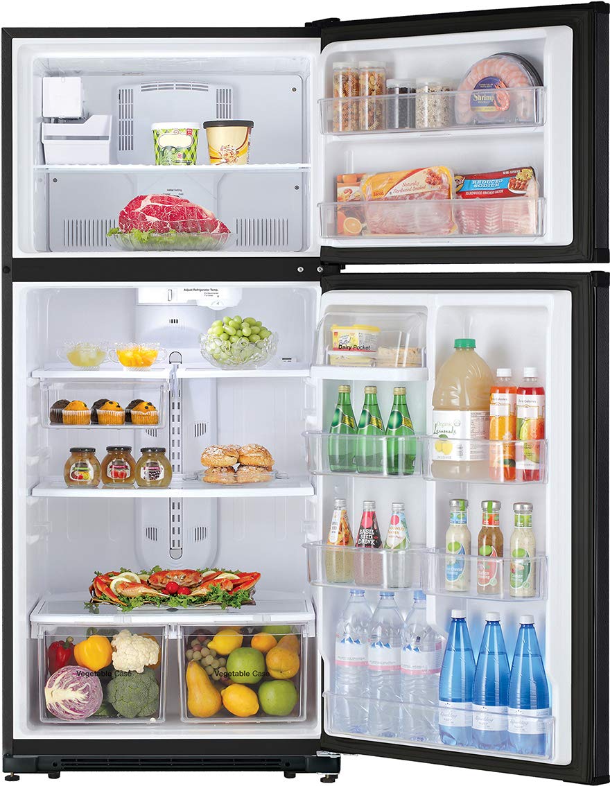 Winia WTE18HSSMD 18 Cu. Ft. Top Mount Refrigerator With Factory Installed Ice Maker - Fingerprint Resistant Metallic Finish