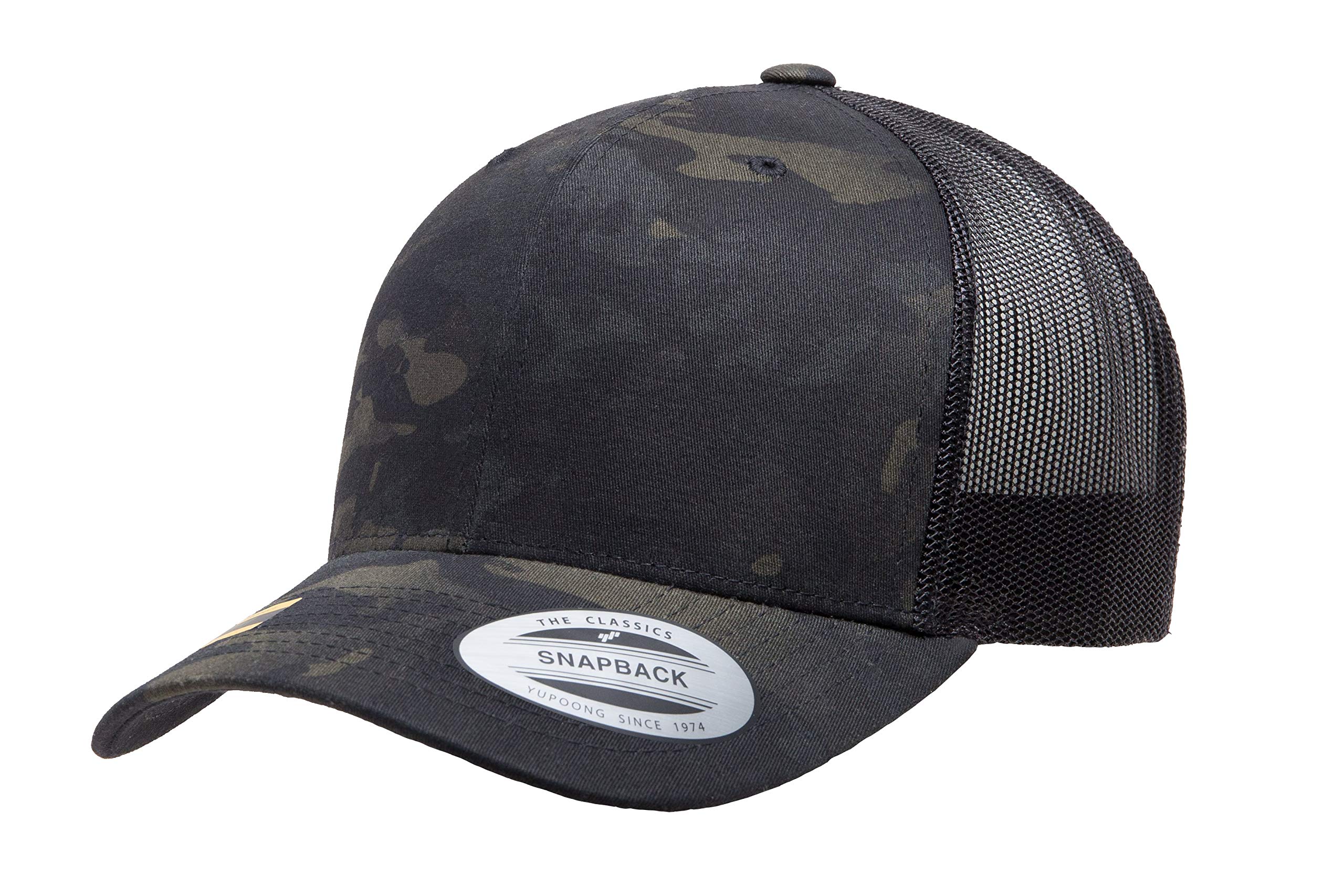 The Hat Pros | Yp Classics Retro Trucker Cap Structured Classic Yupoong Snapback Hat (Multicam Black)