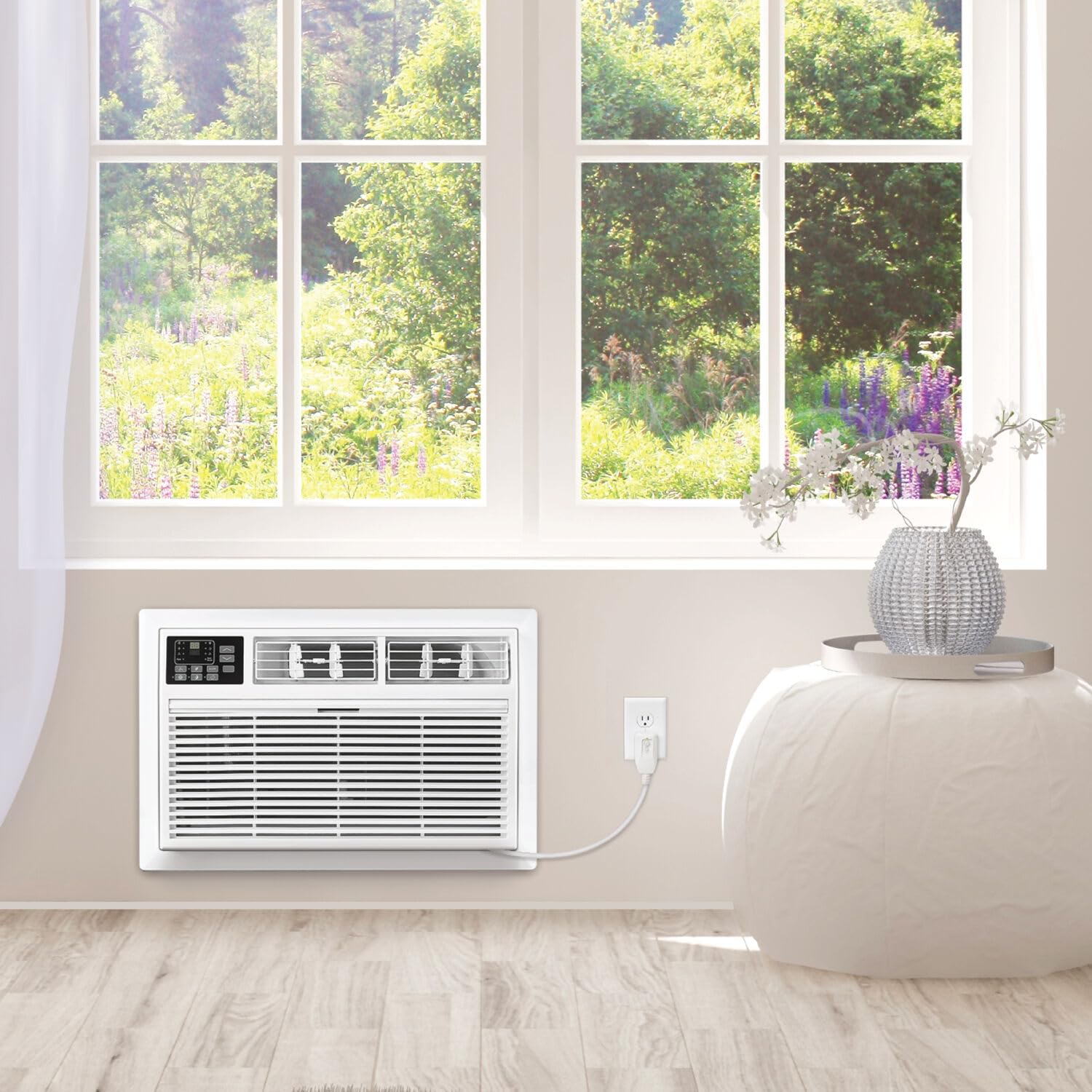 Whirlpool 14,000 BTU 230V Through-the-Wall Air Conditioner for Rooms up to 700 Sq. Ft. and Dehumidifier up to 2.1 pints/hour with Remote Control, Digital Display, and 24H Timer