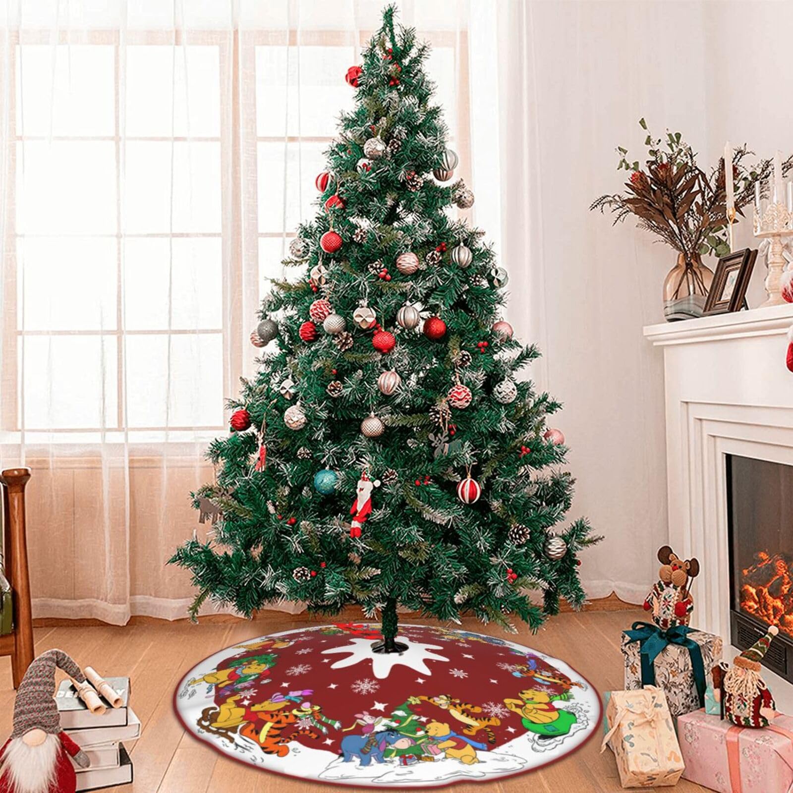 Winnie Christmas Tree Skirt,Super Soft Tree Skirt Deco,Xmas Tree Decoration Gifts.Christmas Party Decorations. (R1, 30")