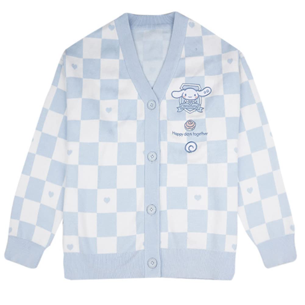 Women's Japan Cute Cardigan Sweater Kawaii JK Uniform Cardigan Sweater Cosplay Sweater (Blue, L)