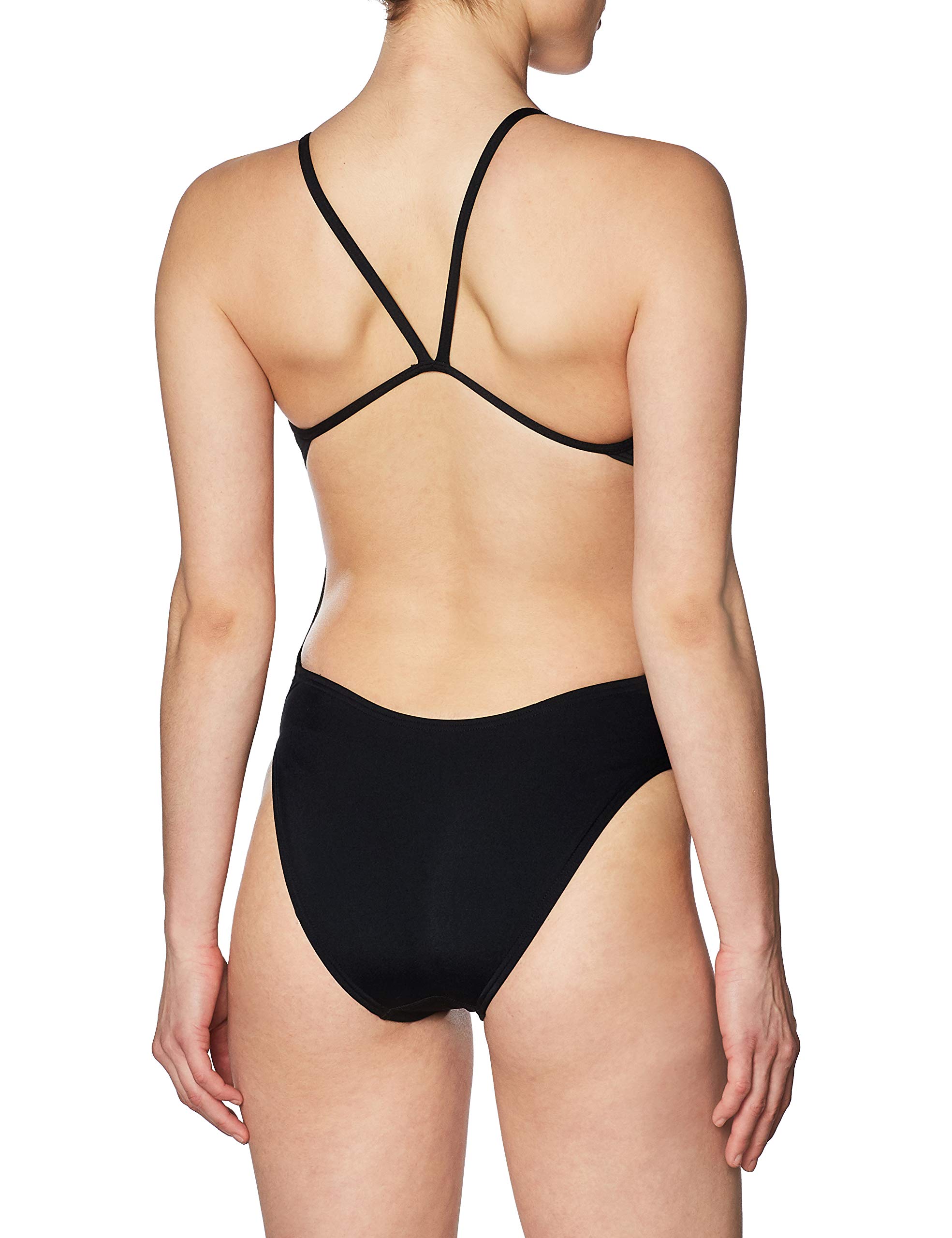TYR womens Durafast One Cutoufit Solid Cutoutfit Swimsuit, Black, 28 US