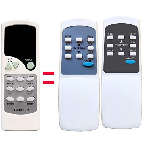 YING RAY HA-SOL-01 Replacement for Soleus Air Portable Air Conditioner Remote Control PE2-09R-32 PE2-07R PE2-09R PE2-08R-62 PE2-10R-32 PE2-08R PE2-10R PH1-14R-03 KY-36 PH1-12R-03 KY-34 PH1-10R-03