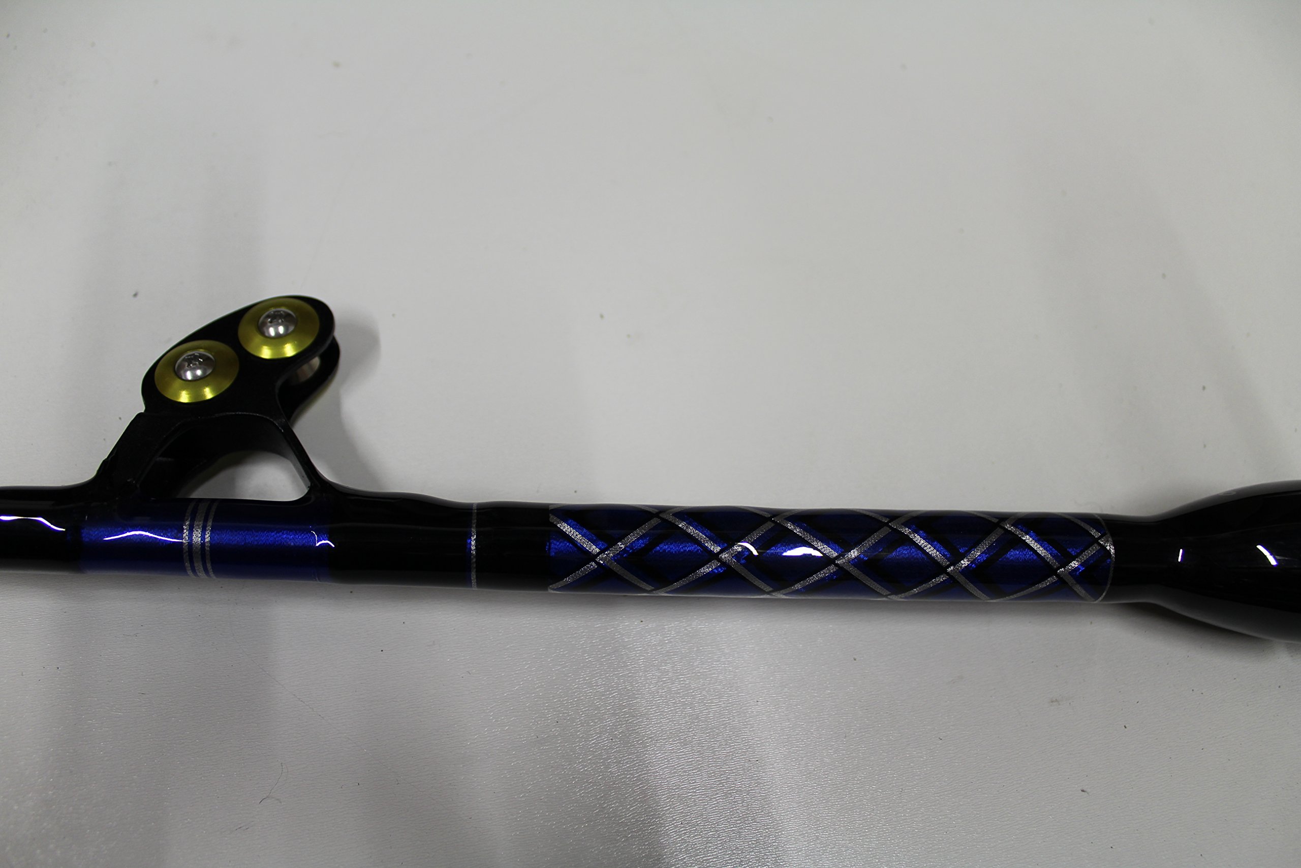 Xcaliber Marine Pair (2) Offshore Series 130lb Saltwater Deep Drop Swivel Tip Trolling Rod (Blue & Silver)