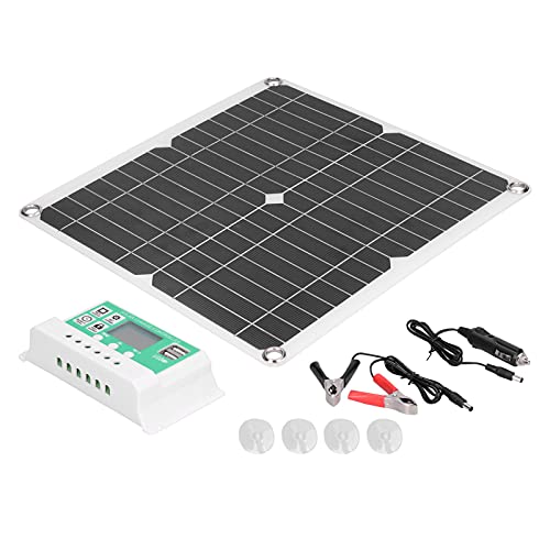 Solar Panel Kit Outdoor Charge Controller 40W 18V Photovoltaic Panel 20A Flexible 20A Controller Silicon with Power Bank Monocrystalline Module for Controller Rated Current