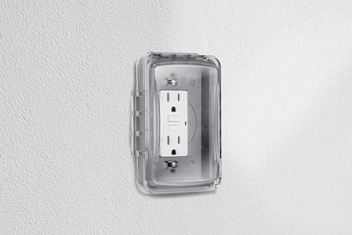TayMac MM110C Weatherproof Single Outlet Outdoor Receptacle Cover, 5/8 Inches Deep, Clear