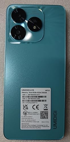 UMIDIGI A15 Cell Phones 16(8+8)G+256G, Android 13 Mobile Phone, 64MP Main Camera Octa Core Smartphone Unlocked 6.7β HD+ Full-View Waterdrop Screen, 5000mAh Battery 20W Fast Charging, 4G Dual SIM, NFC