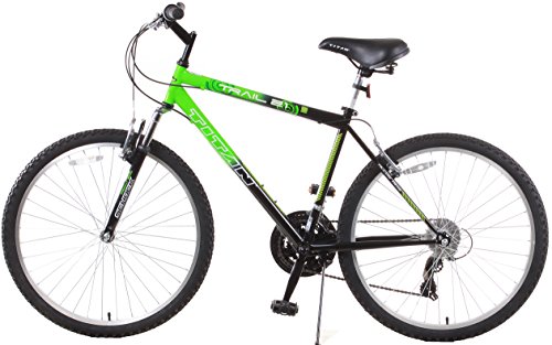 Titan Trail 21-speed Suspension Men's Mountain Bike, 18-Inch Frame, Green and Black